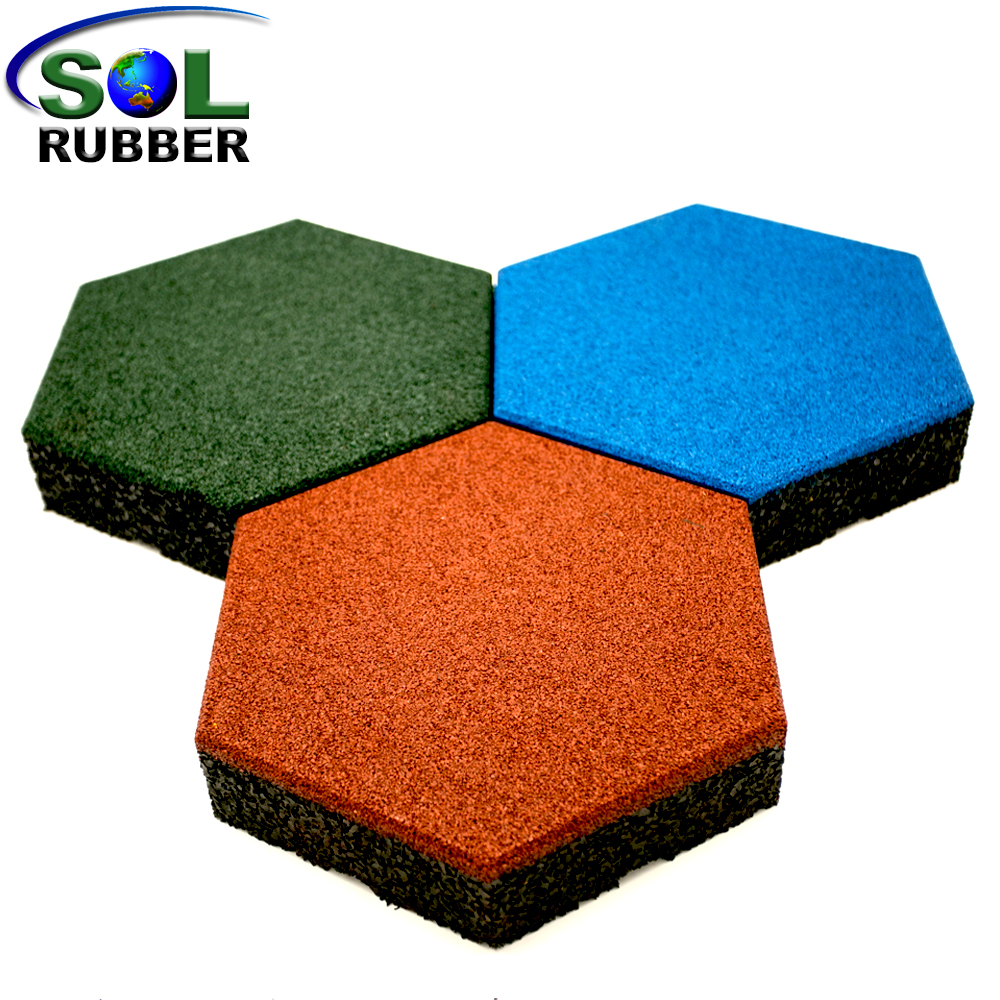 SOL RUBBER outdoor safety playground garden rubber floor tiles mat fine ...
